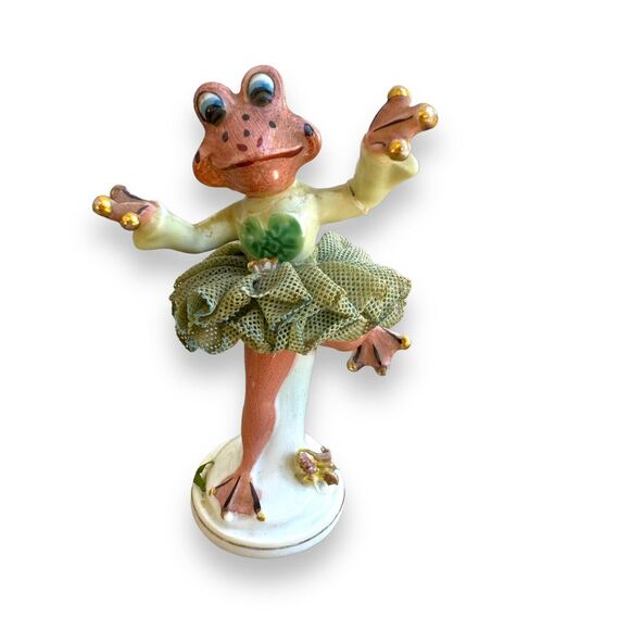 Japan | Accents | Vintage Japan Ceramic Ballerina Frog With Crown ...